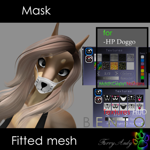 Second Life Marketplace - Furry Andy - Mask for HP Doggo head bento