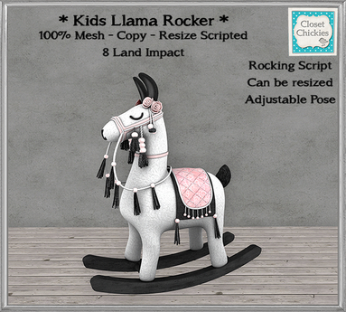 Second Life Marketplace - *CC* Kids Llama Rocker {Resize Scripted} [boxed]