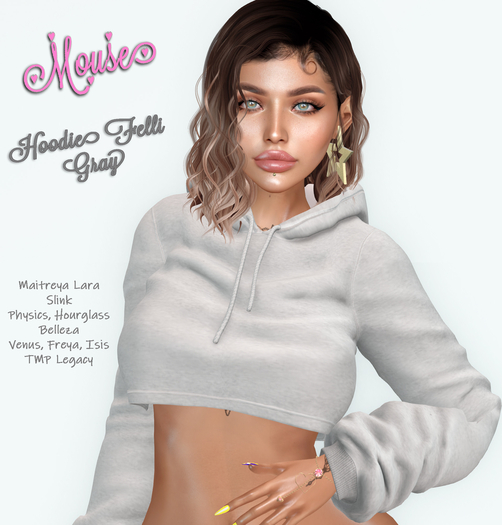 Second Life Marketplace Mouse Hoodie Felli Gray
