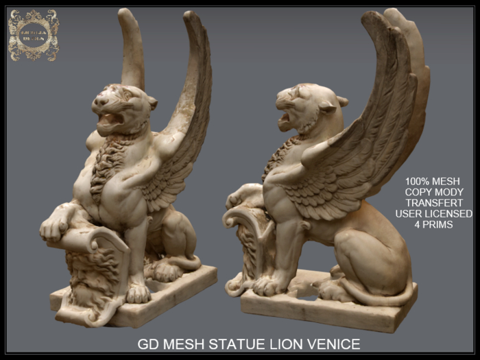 Second Life Marketplace - GD MESH STATUE LION VENICE