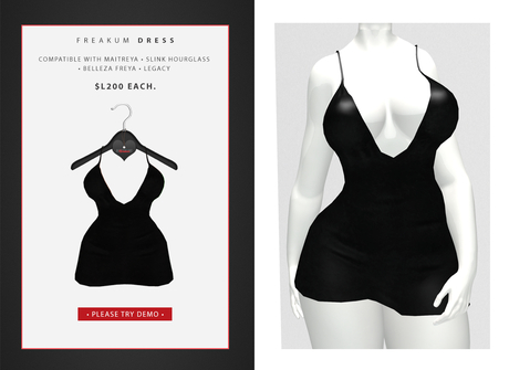 Second Life Marketplace - [.N.] Freakum Dress - Black