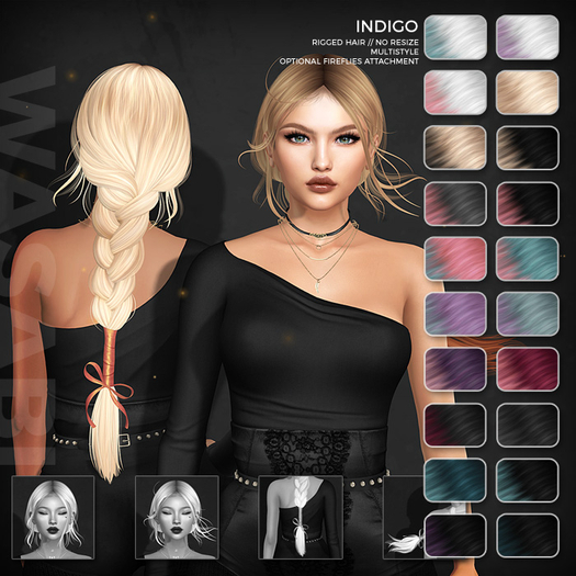 Second Life Marketplace - Wasabi // Indigo Mesh Hair - Lunar Ombre