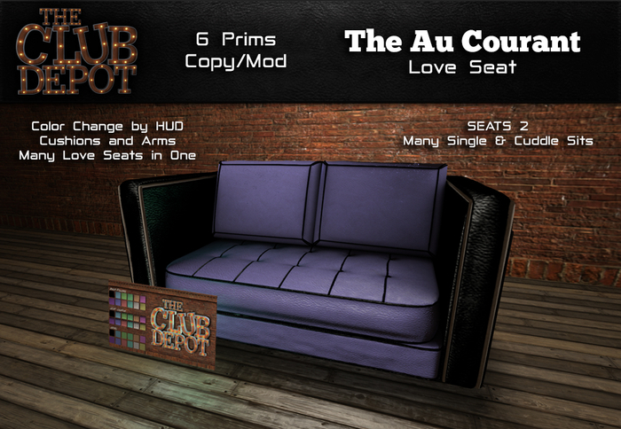 Second Life Marketplace - Club Xcite's Au Courant Leather Love Seat ...