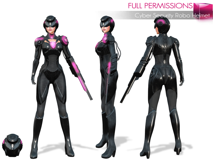 Second Life Marketplace - Full Perm Futuristic Cyborg Sci-fi Helmet Non ...