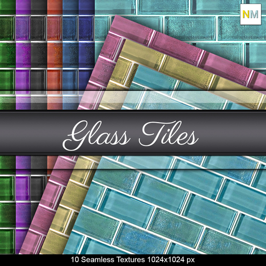 Second Life Marketplace - Glass Tiles Builders Kit 10 Seamless Textures ...
