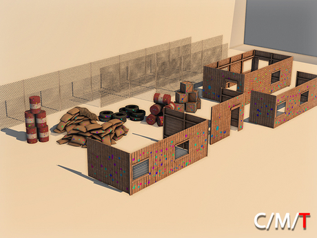 Second Life Marketplace - "Killer's" PaintBall Arena Props Set