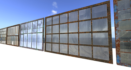 Second Life Marketplace - Old industrial windows kit 2 Mesh