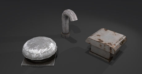 Second Life Marketplace - S2 Prop Roof Exhausts