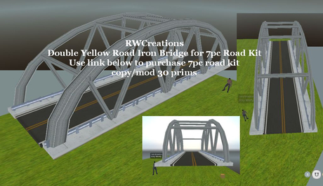 Second Life Marketplace - Double Yellow Road Iron Steel Bridge (boxed)