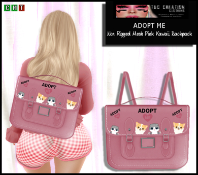 Second Life Marketplace - T&C ::: ADOPT ME ::: Pink Kawaii Backpack