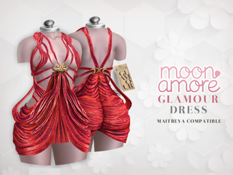 Second Life Marketplace - :Moon Amore: Glamour Diva Dress/ RED