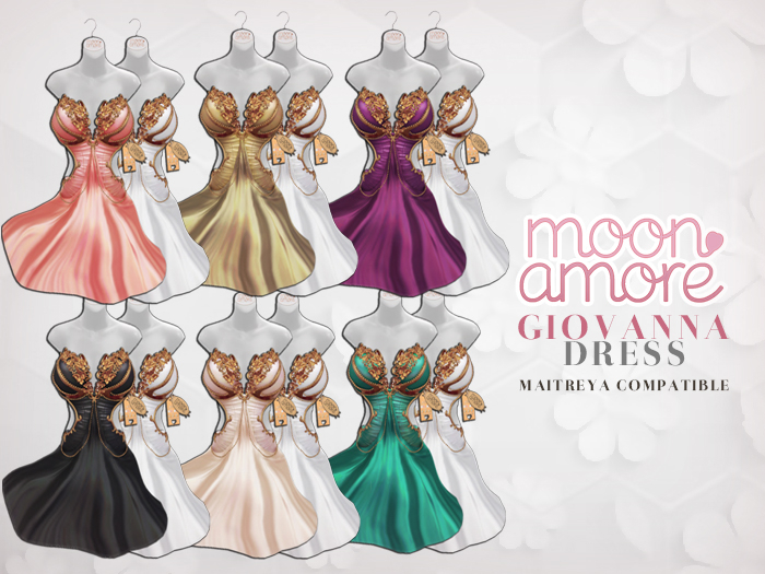 Second Life Marketplace - :Moon Amore: Giovanna Dress (Wine)