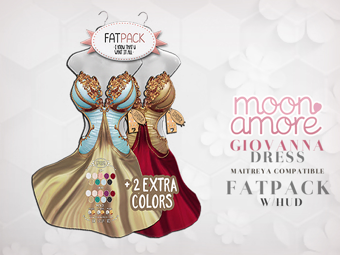 Second Life Marketplace - :Moon Amore: Giovanna Dress (Fatpack)