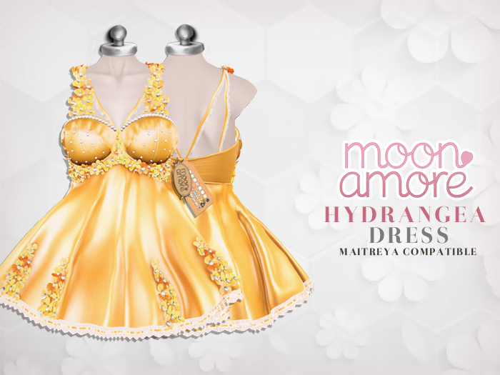 Second Life Marketplace - :Moon Amore: Hydrangea Dress (Honey)