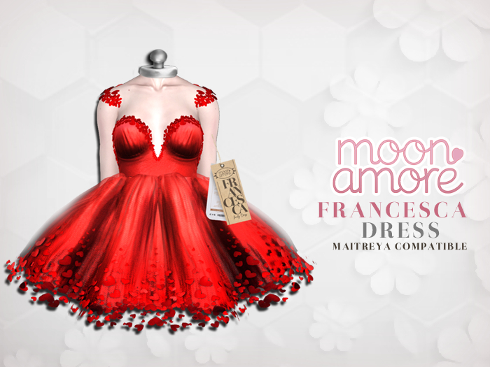 Second Life Marketplace - :Moon Amore: Francesca Dress / ROUGE