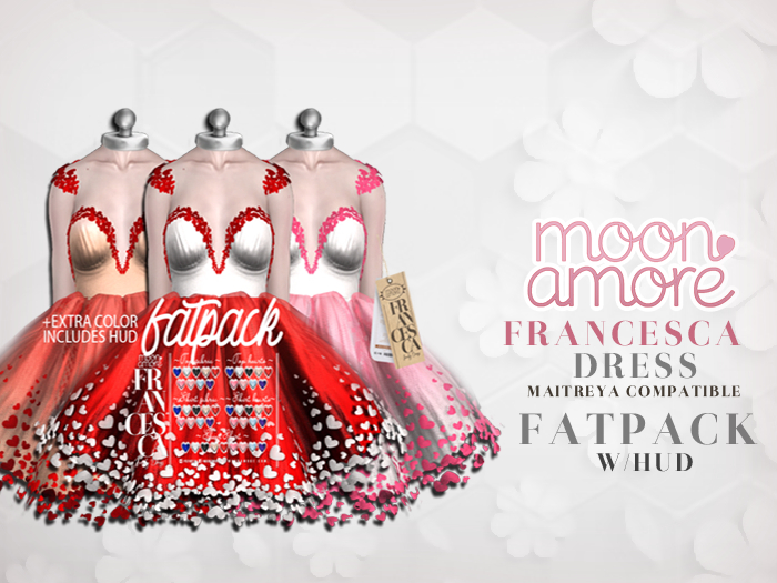Second Life Marketplace - :Moon Amore: Francesca Dress / FATPACK