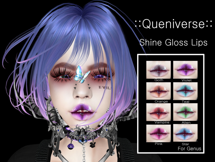 Second Life Marketplace - ::Queniverse:: Shine Gloss Lips Goth