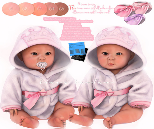 Second Life Marketplace - *[Black Bantam] Bath Time Baby Girl Violet 02