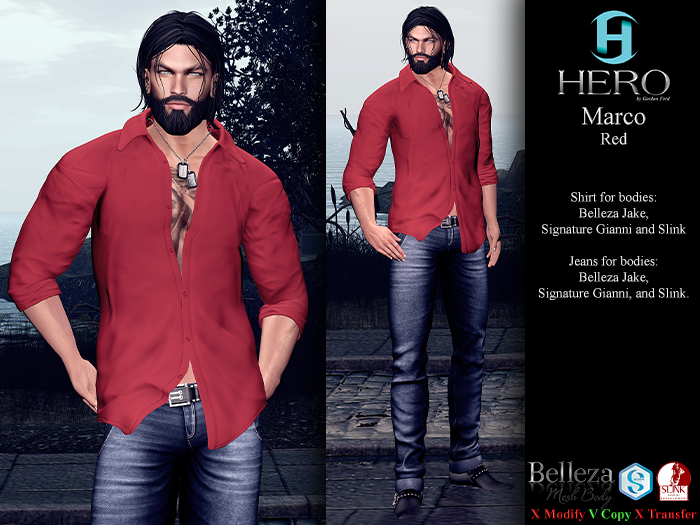 Second Life Marketplace - HERO - Marco Outfit Red