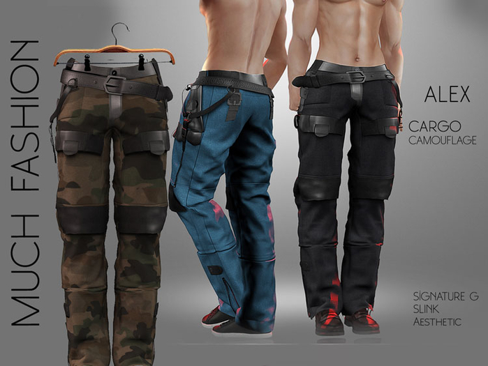 Second Life Marketplace - .::MUCH FASHION::.ALEX CARGO camouflage