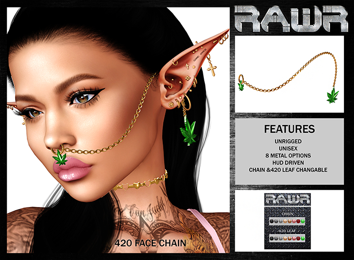 Second Life Marketplace - RAWR! 420 Face Chain (wear me)