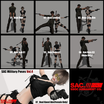 Second Life Marketplace - [SAC] Military 7 Poses Vol.4
