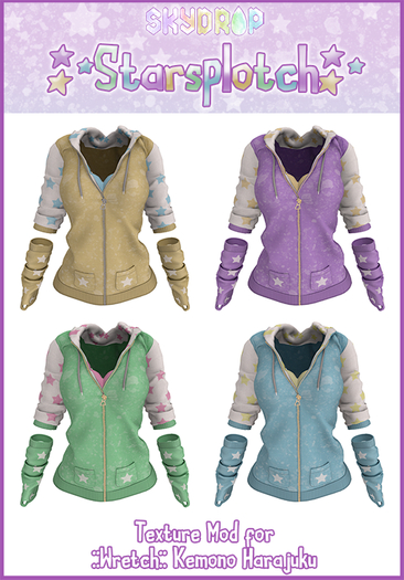 Second Life Marketplace - .:: SkyDrop ::. Starsplotch Hoodie and ...