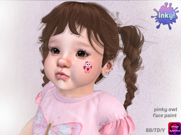 Second Life Marketplace - Inky! pinky owl face paint BB/TD/Y