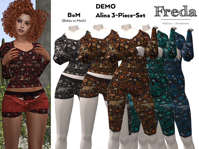 Second Life Marketplace - DEMO "Freda" 3-piece Alina Set BoM System ...