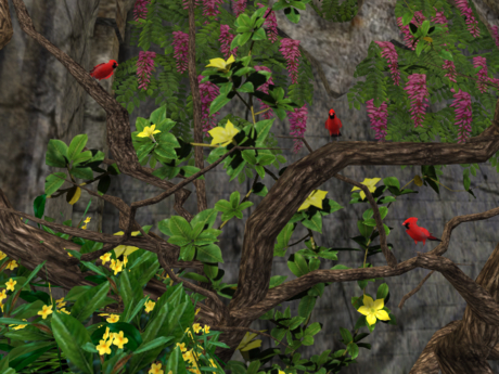 Second Life Marketplace - ARCHED WALL PLANTER WISTERIA FOUNTAIN