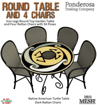 Second Life Marketplace - Round Table Native American Turtle