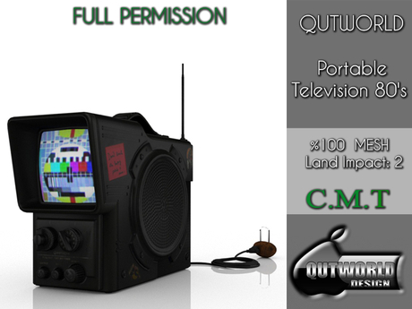 Second Life Marketplace - .::QUTWORLD Portable Television (80's)::.FP
