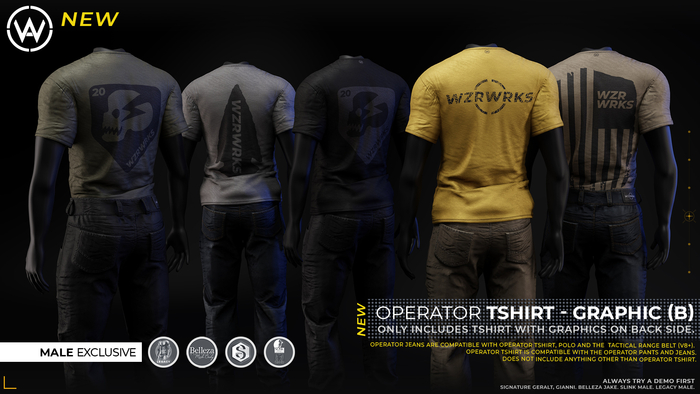 Second Life Marketplace - [WAZ] Operator TShirt (Graphic Pack)