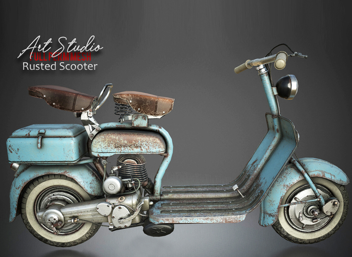 Second Life Marketplace - Art Studio.FULL PERM \\ Rusted Scooter