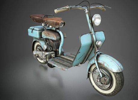 Second Life Marketplace - Art Studio.FULL PERM \\ Rusted Scooter
