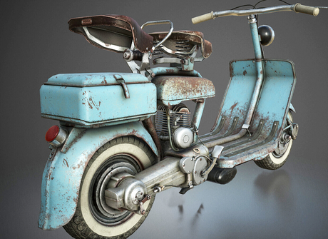 Second Life Marketplace - Art Studio.FULL PERM \\ Rusted Scooter