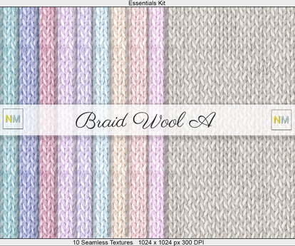 Second Life Marketplace - Braid Wool A Essentials Kit 10 Seamless ...