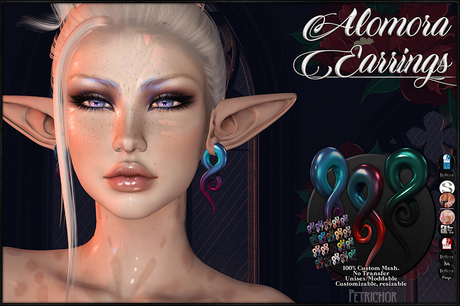 Second Life Marketplace - :[P]:-Fatpack:// The Alomora Earrings
