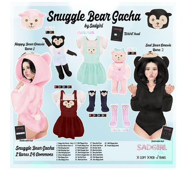 Second Life Marketplace - #SADGIRL - Snuggle Bear Dress - Brown - Lara