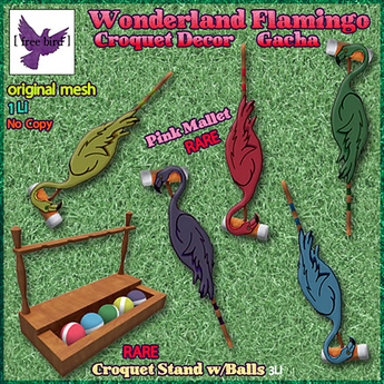 Second Life Marketplace - [ free bird ] Flamingo Croquet Mallet - Blue