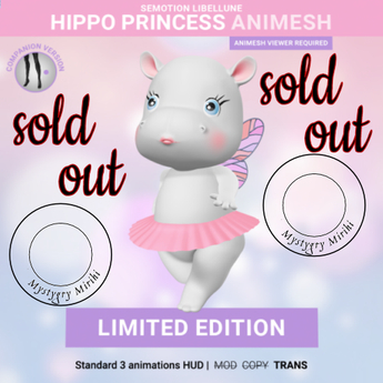 Second Life Marketplace - SEmotion Libellune Hippo Princess Animesh LIMITED