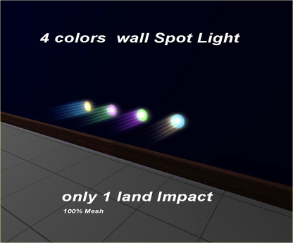Second Life Marketplace - 4 color spotlights only 1 Land Impact