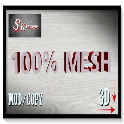 Second Life Marketplace - SK DESIGNS - "100% MESH" 3D SIGN (Letters ONLY)