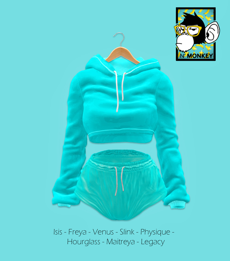 Second Life Marketplace - [N*Monkey] Sport Outfit Cyan