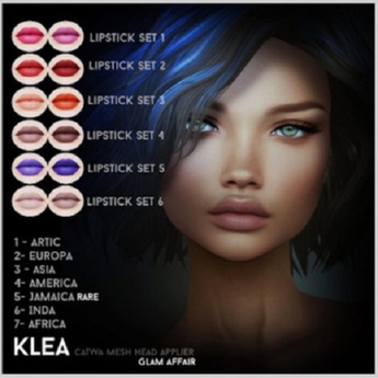 Second Life Marketplace - Glam Affair - Klea Lipstick for Catwa Heads ...