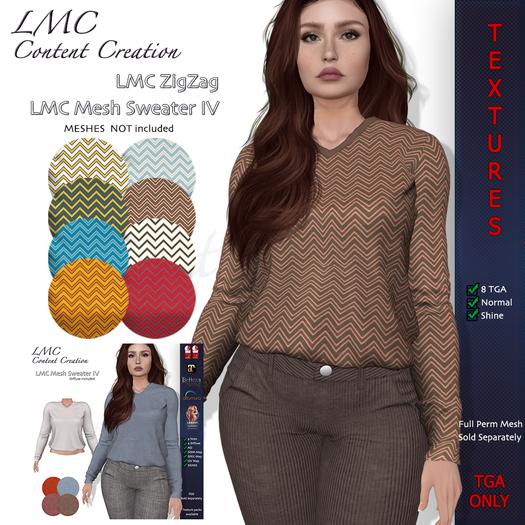 Second Life Marketplace - LMC TGA - ZigZag - Textures for the LMC ...