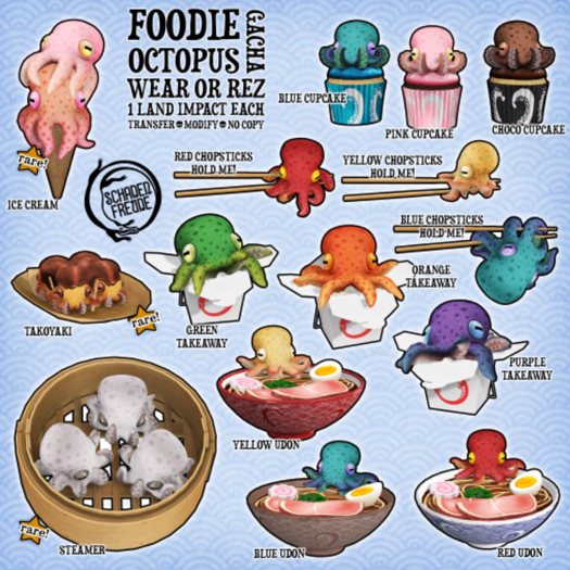 Second Life Marketplace - Schadenfreude Foodie Octopus Ice Cream RARE
