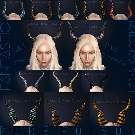 Second Life Marketplace - Pure Poison - Mechanical Horns - Wood