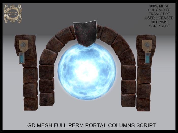 Second Life Marketplace - GD MESH FULL PERM PORTAL COLUMNS SCRIPT