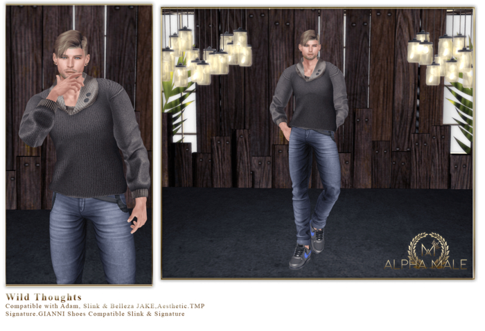 Second Life Marketplace - Alpha Male Wild Thoughts Slink/Aesthetic ...